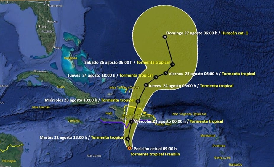 República Dominicana amplia la alerta roja por tormenta Franklin